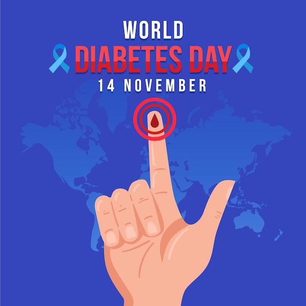 Premium Vector World Diabetes Day Illustration With Text