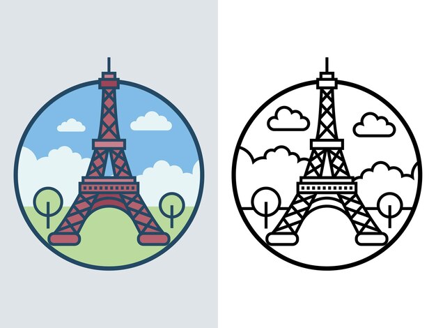 Premium Vector | World famous building paris Premium Vector | World famous building paris