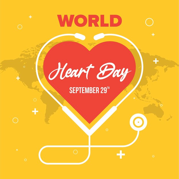 Premium Vector World Heart Day Instagram Post Design Banner Story