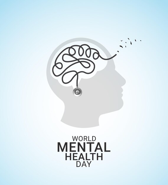 Premium Vector World Mental Health Day Vector Illustration