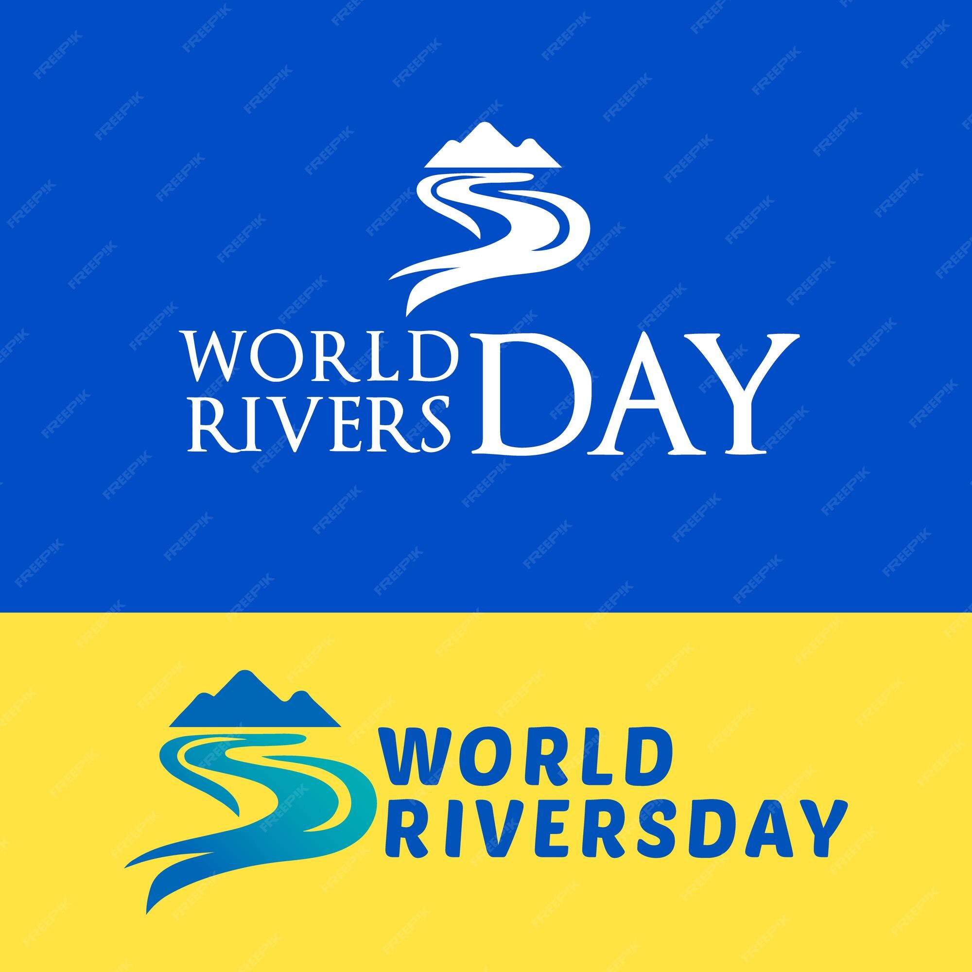 Premium Vector | World river day vector logo icon banner design Premium Vector | World river day vector logo icon banner design
