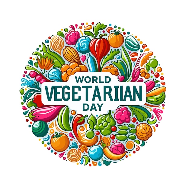 Premium Vector | World vegetarian day abstract colorful white ... Premium Vector | World vegetarian day abstract colorful white ...