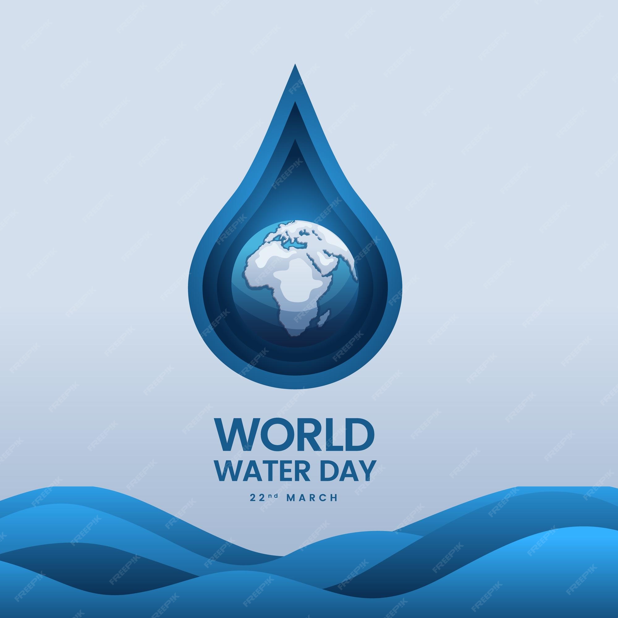 Premium Vector World Water Day Earth On The Liquid Water Symbol