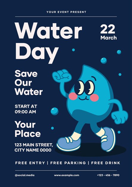 Premium Vector World Water Day Poster Flyer