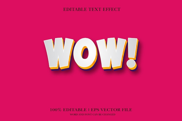 Premium Vector Wow 3d Text Effect Styles Mockup Concept Black Text