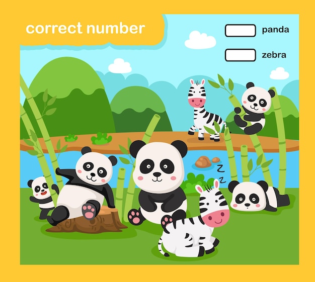 Premium Vector | Write the correct numbers vector Premium Vector | Write the correct numbers vector
