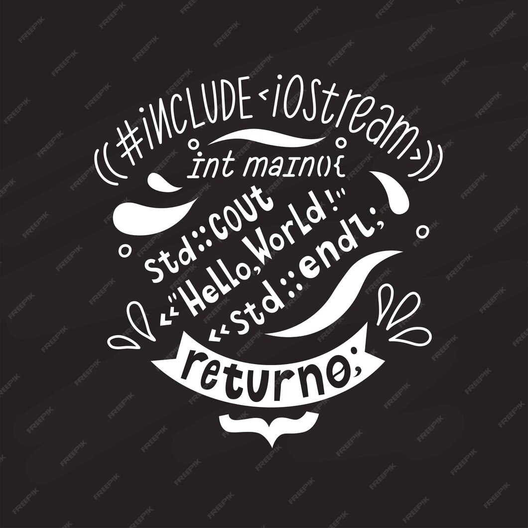 Premium Vector | Writing code with the phrase hello world teaching ...