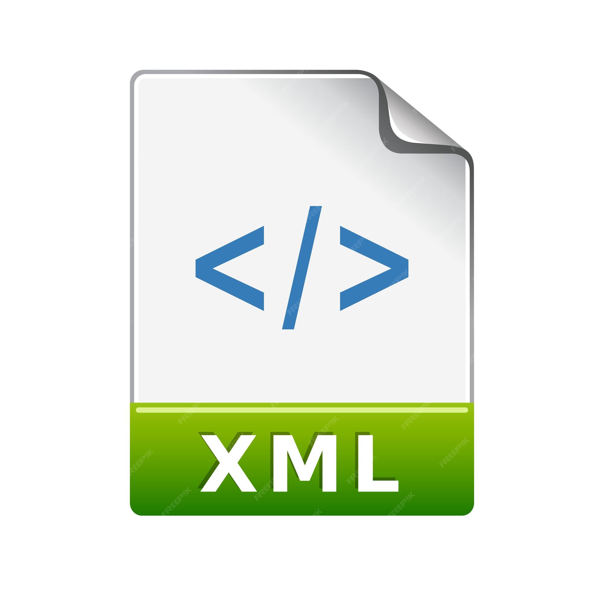 Premium Vector | Xml file format icon in color computer software web design