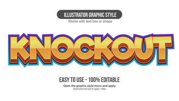 Premium Vector Yellow Metallic 3d Cartoon Editable Text Effect