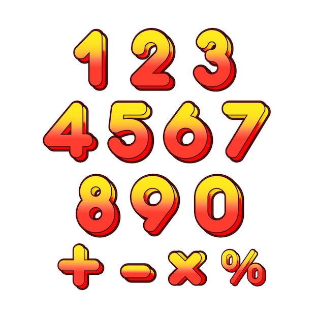 Premium Vector | Yellow number collection symbols premium vector Premium Vector | Yellow number collection symbols premium vector