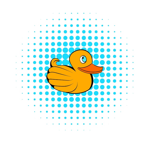 Premium Vector Yellow Rubber Duck Icon In Comics Style On A White