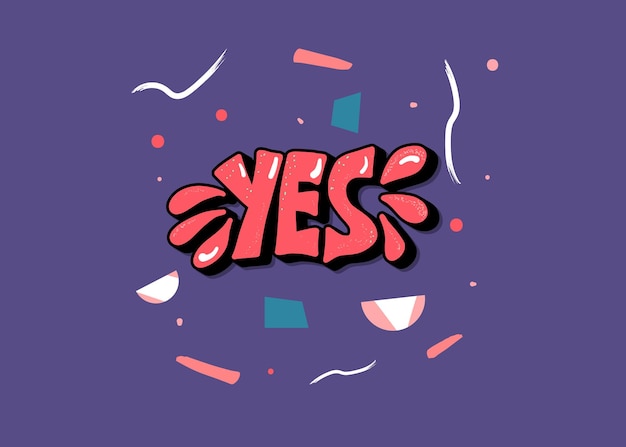 Premium Vector | Yes and no hand lettering vector illustration Premium Vector | Yes and no hand lettering vector illustration