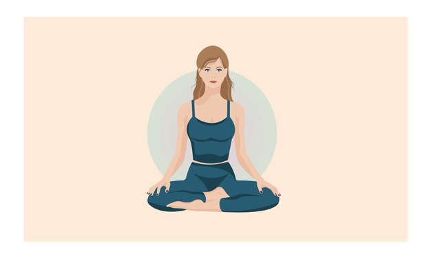 Premium Vector Yoga Pose Woman In Lotus Pose