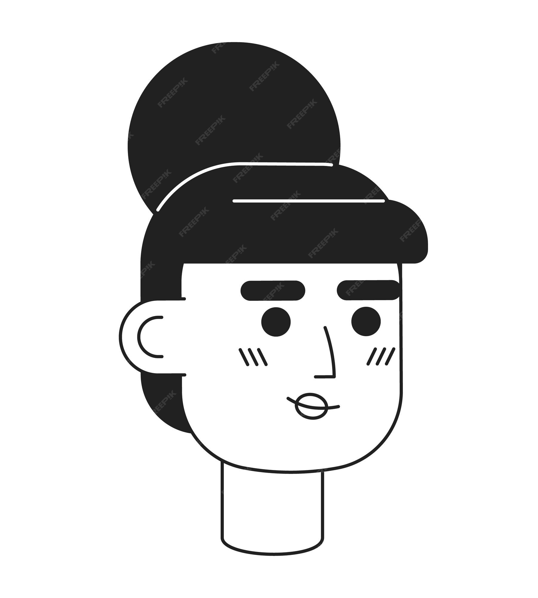 Premium Vector Young Adult Caucasian Businesswoman Monochrome Flat