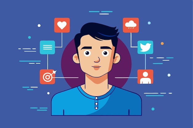 Young man creates engaging content and interacts with social media ... Young man creates engaging content and interacts with social media ...