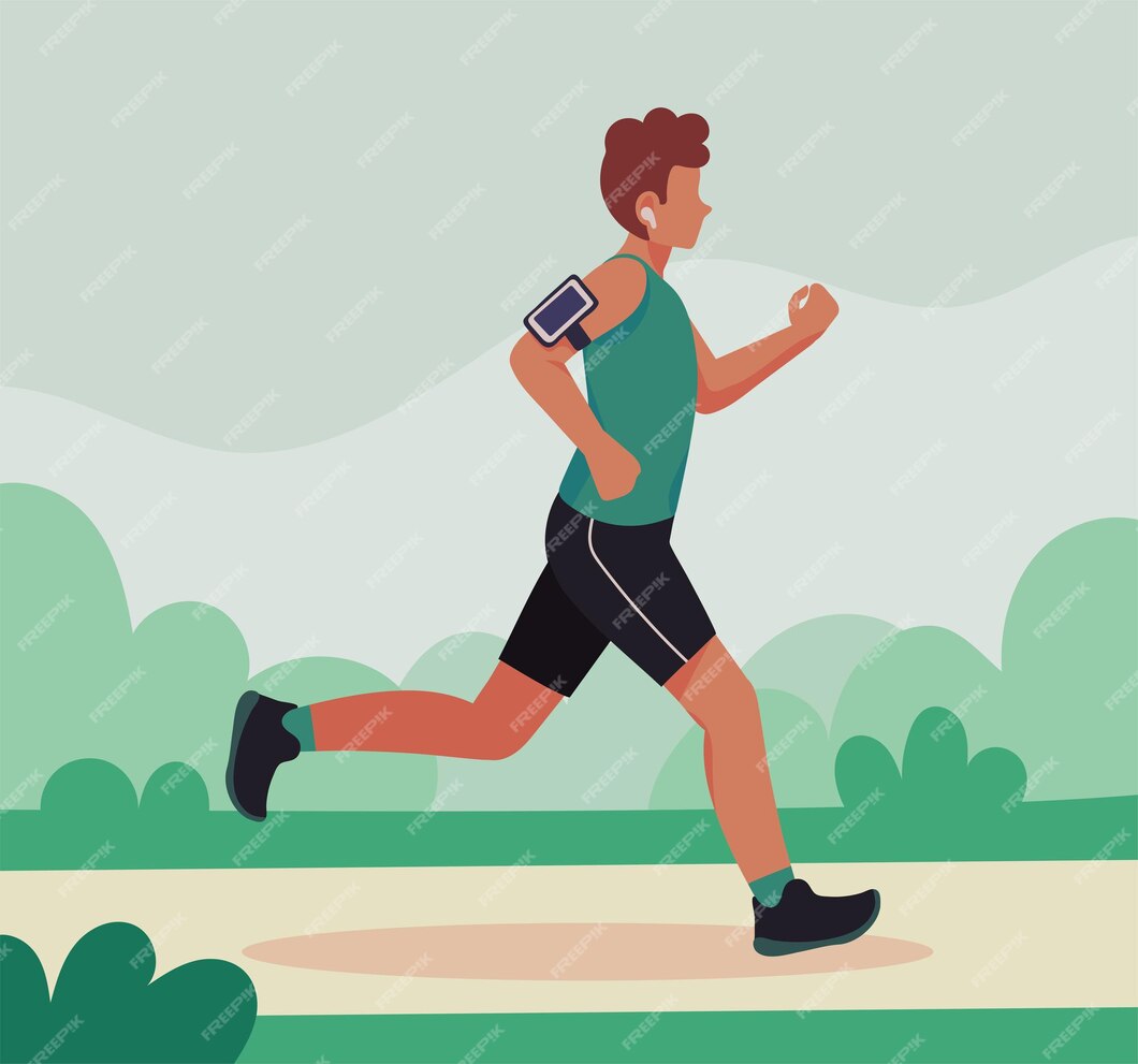 Premium Vector | Young man jogging Premium Vector | Young man jogging