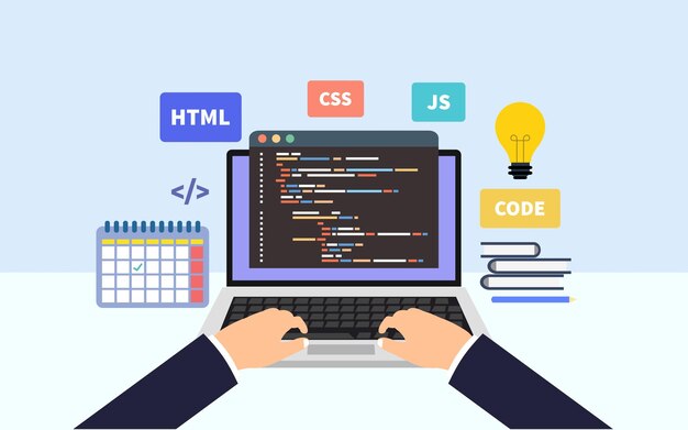 Developer Writing Code Vectors & Illustrations for Free Download