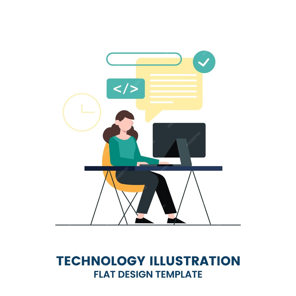 Premium Vector | Young programmer concentrated at working project developing programming and ...