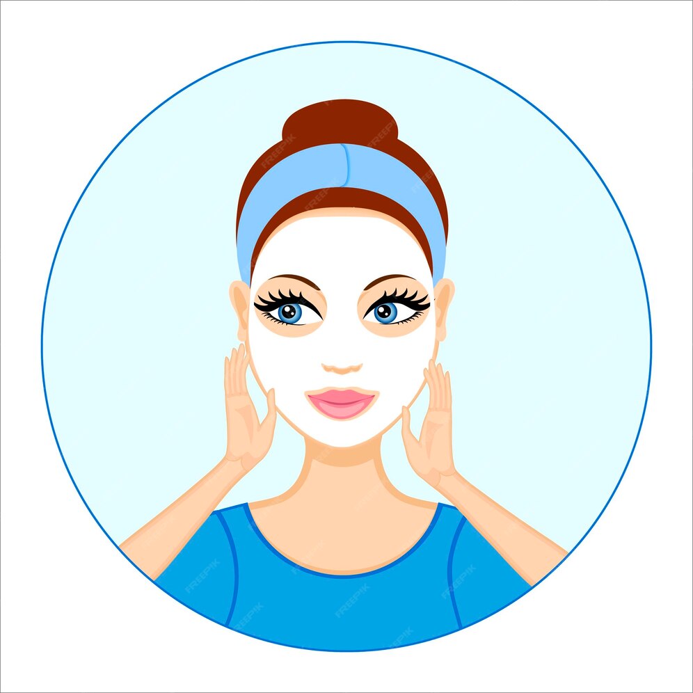 Premium Vector Young Woman Applying Facial Mask