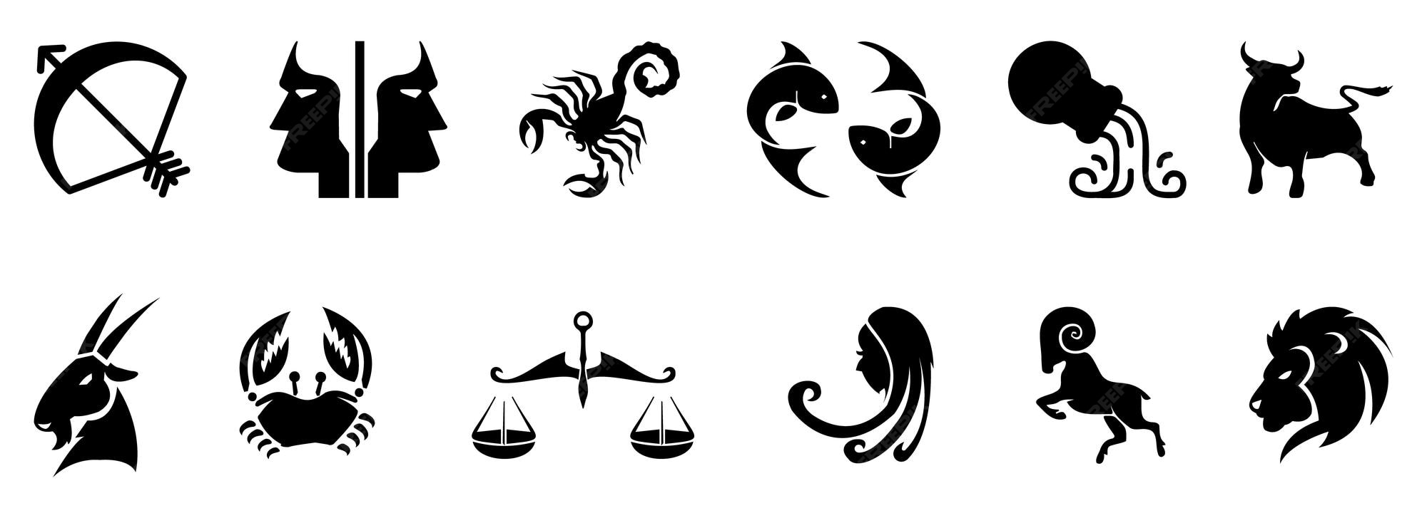 Premium Vector | Zodiac sign collection on a white background 12 zodiac ... Premium Vector | Zodiac sign collection on a white background 12 zodiac ...