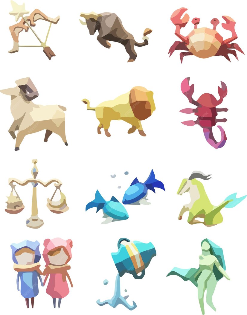 Premium Vector Zodiac Sign Icons Representing The Twelve Signs Of The