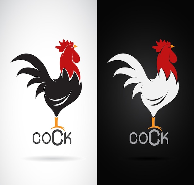 Grafika wektorowa wzoru koguta na białym i czarnym tle, Logo, Symbol ... Grafika wektorowa wzoru koguta na białym i czarnym tle, Logo, Symbol ...