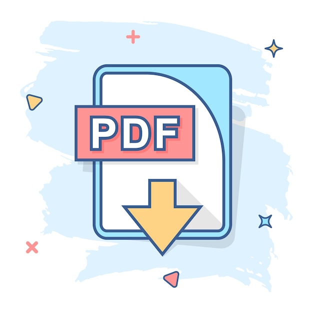 Ikona pliku PDF kreskówki w stylu komiksowym Pobierz plik PDF znak ... Ikona pliku PDF kreskówki w stylu komiksowym Pobierz plik PDF znak ...