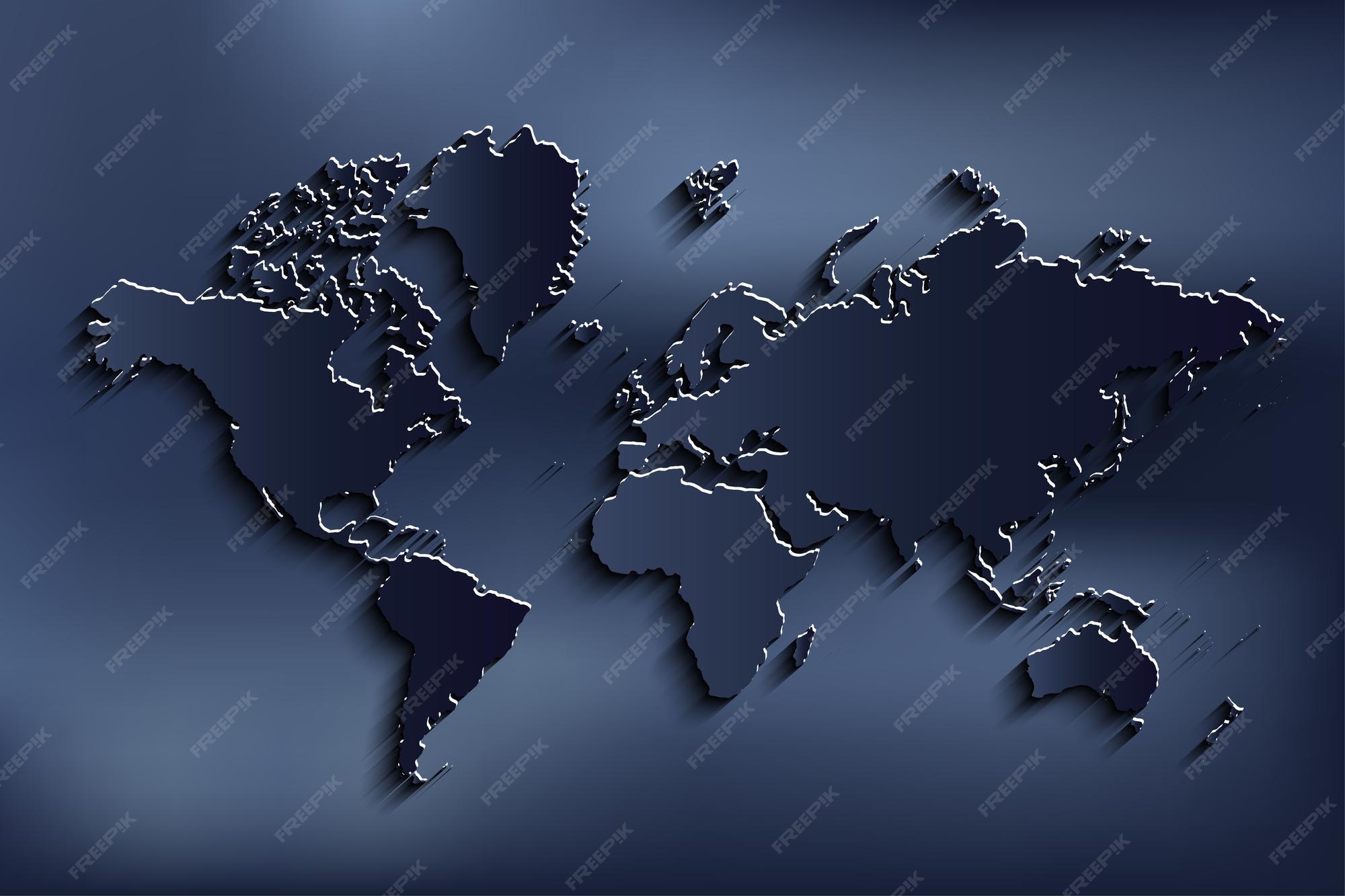 Mapa świata Niebieski papier z mapą świata | Wektor Premium Mapa świata Niebieski papier z mapą świata | Wektor Premium