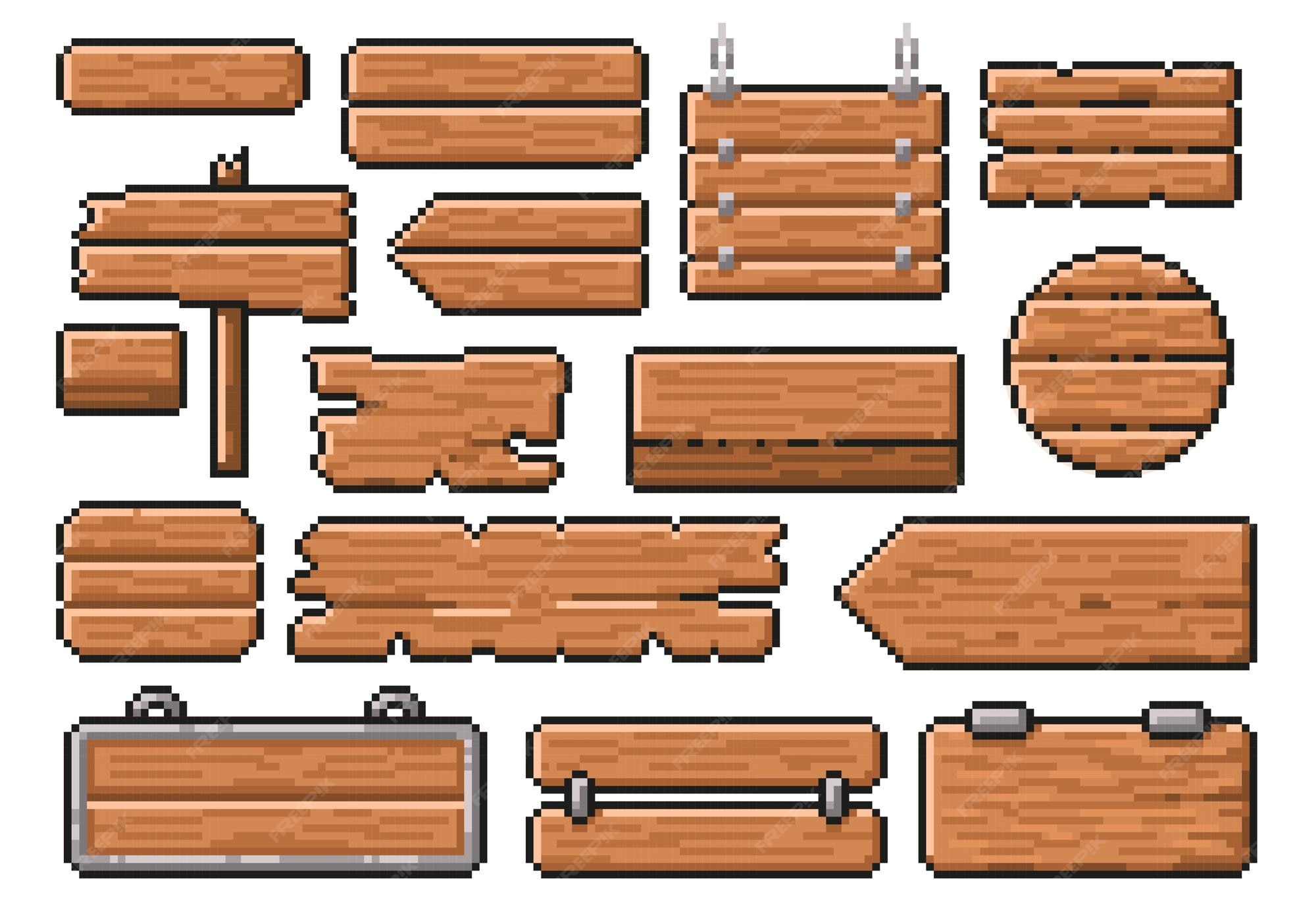 Pixel Art Drewniane Znaki Stary Drogowskaz Wskaźnik 8-bitowy Baner W ... Pixel Art Drewniane Znaki Stary Drogowskaz Wskaźnik 8-bitowy Baner W ...