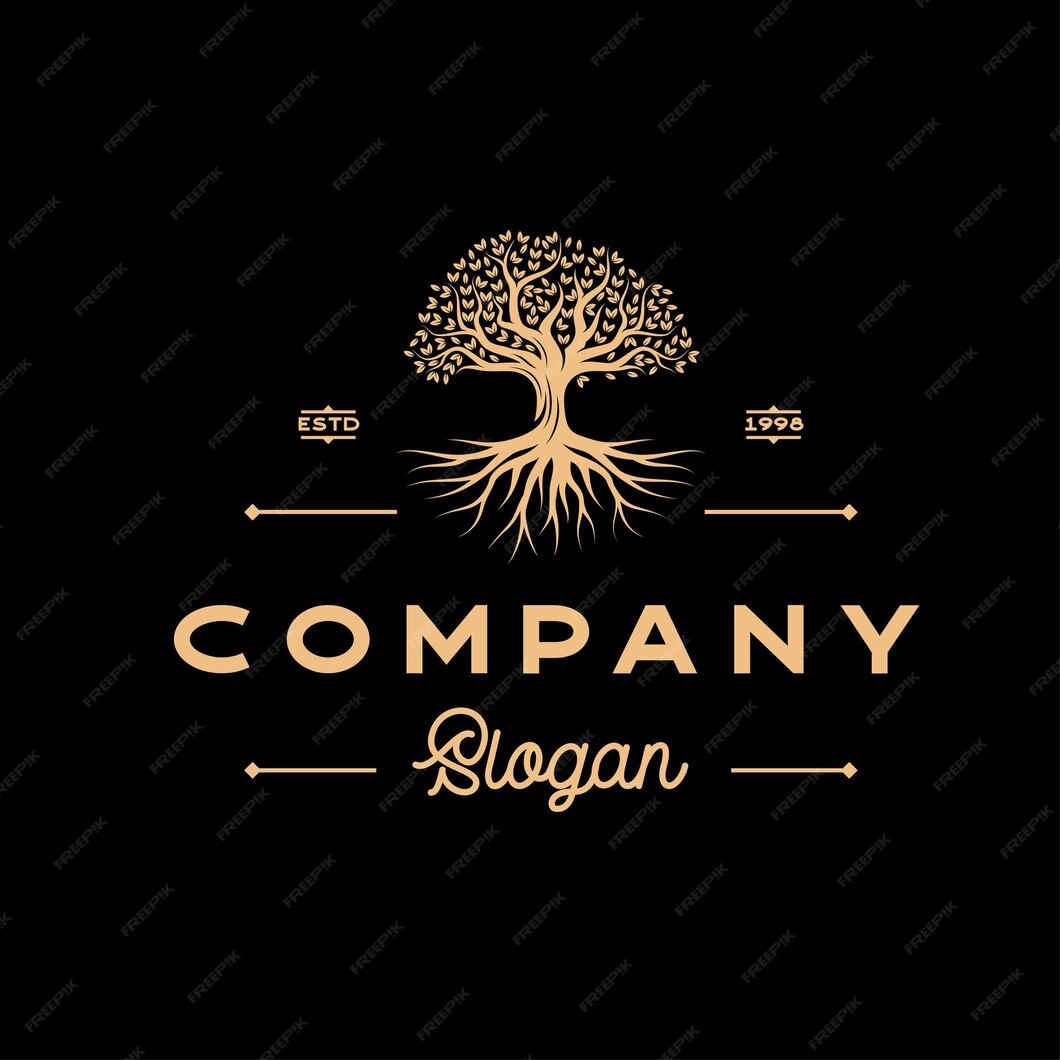 Retro Luxury Oak Banyan Tree Logo Design, inspiracja do projektowania ... Retro Luxury Oak Banyan Tree Logo Design, inspiracja do projektowania ...