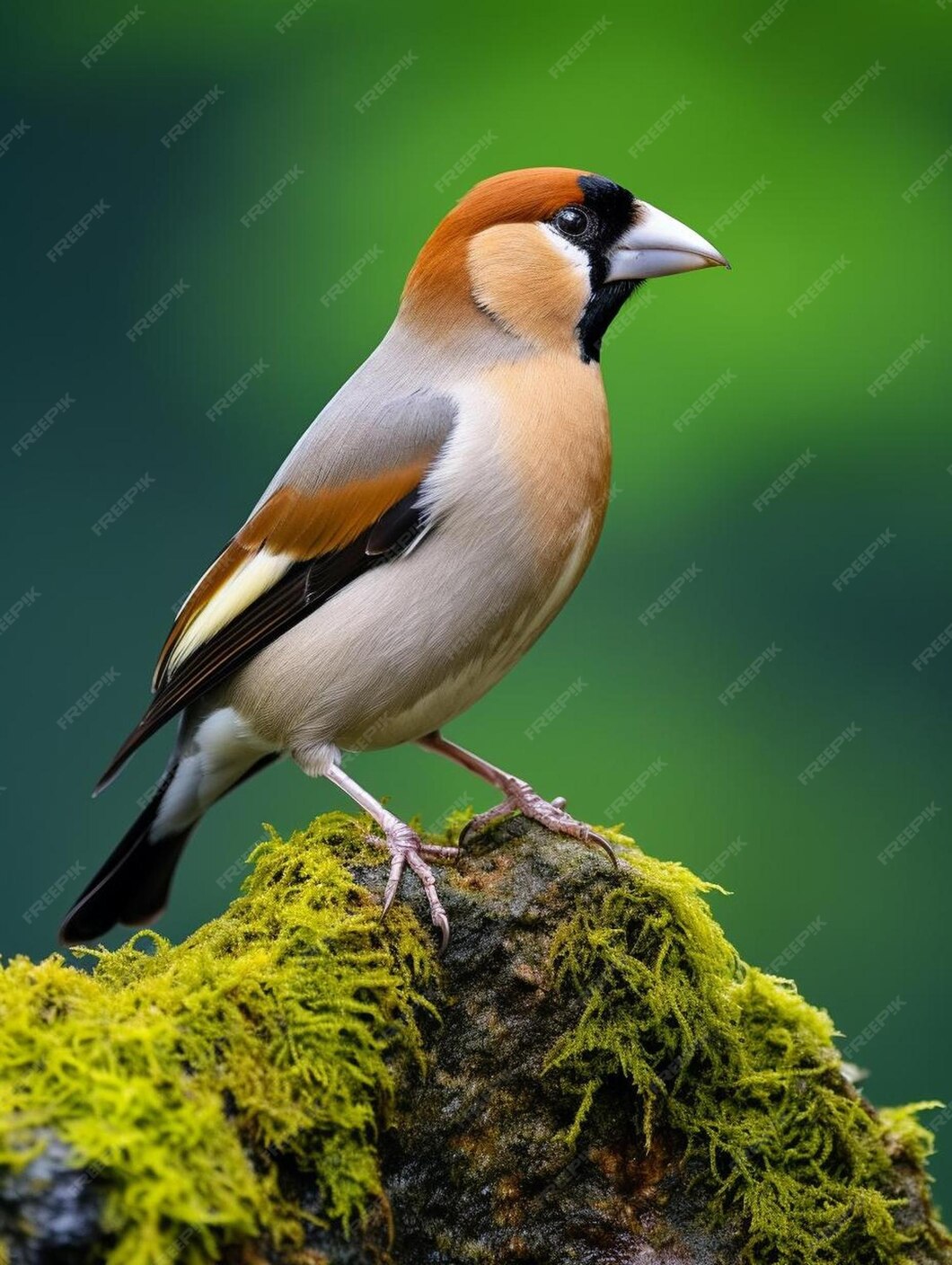 Piękny Ptak śpiewający Hawfinch Przy Wodzie Brązowy Ptak śpiewający ... Piękny Ptak śpiewający Hawfinch Przy Wodzie Brązowy Ptak śpiewający ...