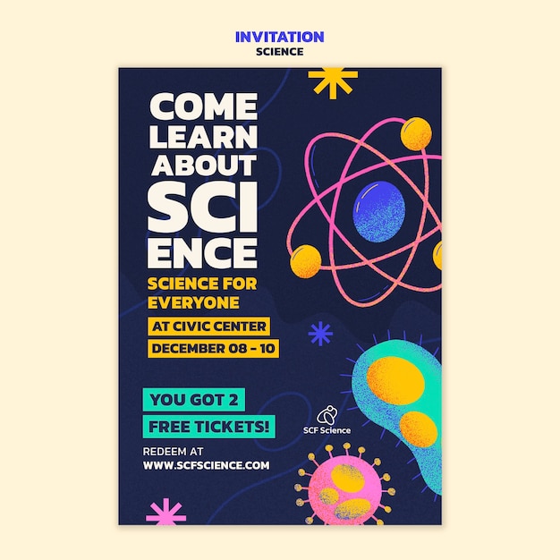 Plantilla de invitación a evento científico dibujado a mano | Archivo ... Plantilla de invitación a evento científico dibujado a mano | Archivo ...