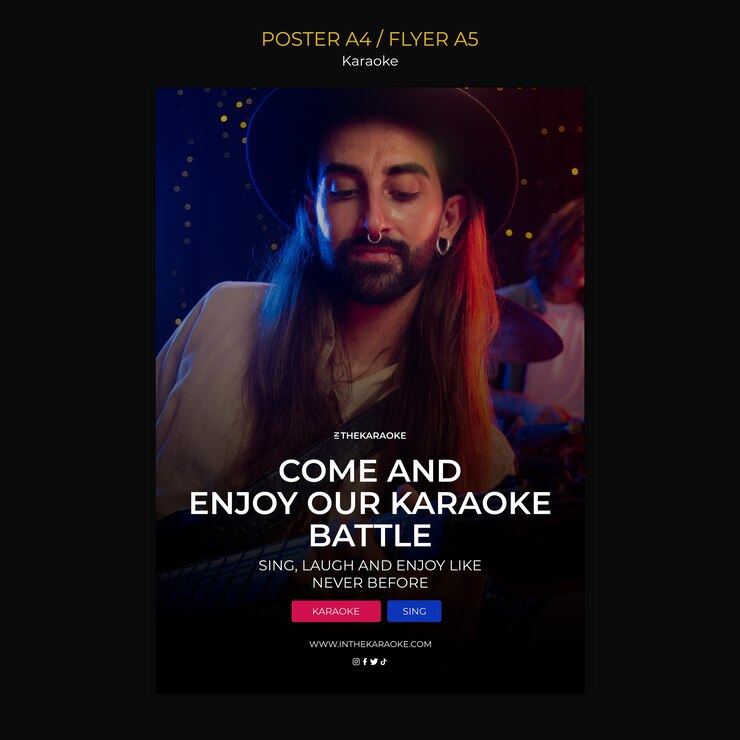 Modelo De Cartaz De Festa De Karaokê Psd Grátis