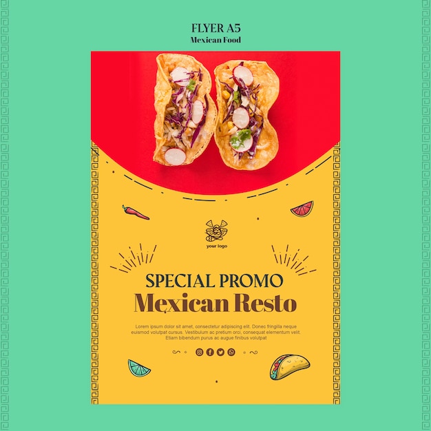 Modelo de folheto - restaurante de comida mexicana | PSD Grátis Modelo de folheto - restaurante de comida mexicana | PSD Grátis