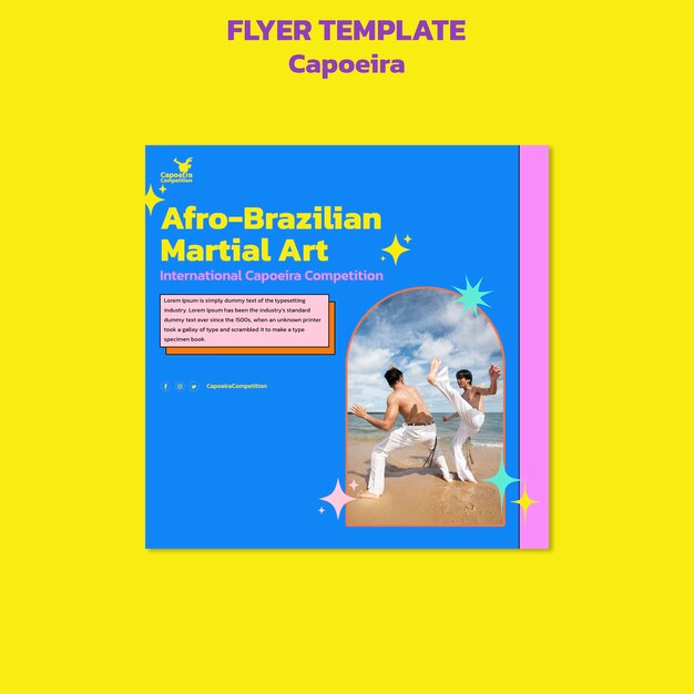 Modelo de panfleto quadrado de competições de capoeira | PSD Grátis Modelo de panfleto quadrado de competições de capoeira | PSD Grátis