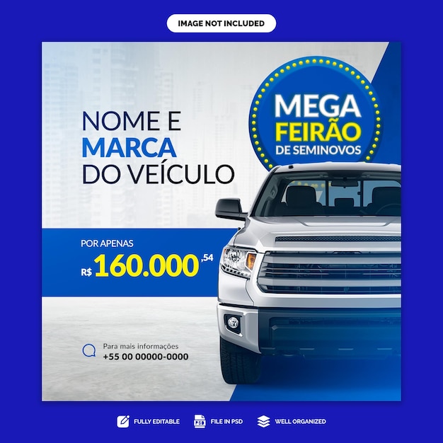 Banner de medios sociales mega feirao carros e automoveis ou modelo de ... Banner de medios sociales mega feirao carros e automoveis ou modelo de ...