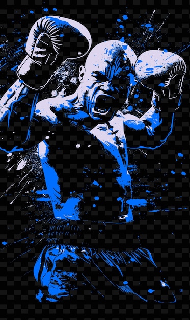 Boxeador jogando punch com postura agressiva com ilustração de ... Boxeador jogando punch com postura agressiva com ilustração de ...