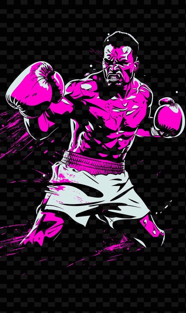 Boxeador jogando punch com postura agressiva com ilustração de ... Boxeador jogando punch com postura agressiva com ilustração de ...