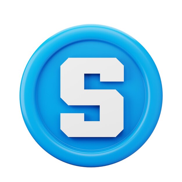 Un Cercle Bleu Avec La Lettre S Dessus | PSD Premium Un Cercle Bleu Avec La Lettre S Dessus | PSD Premium