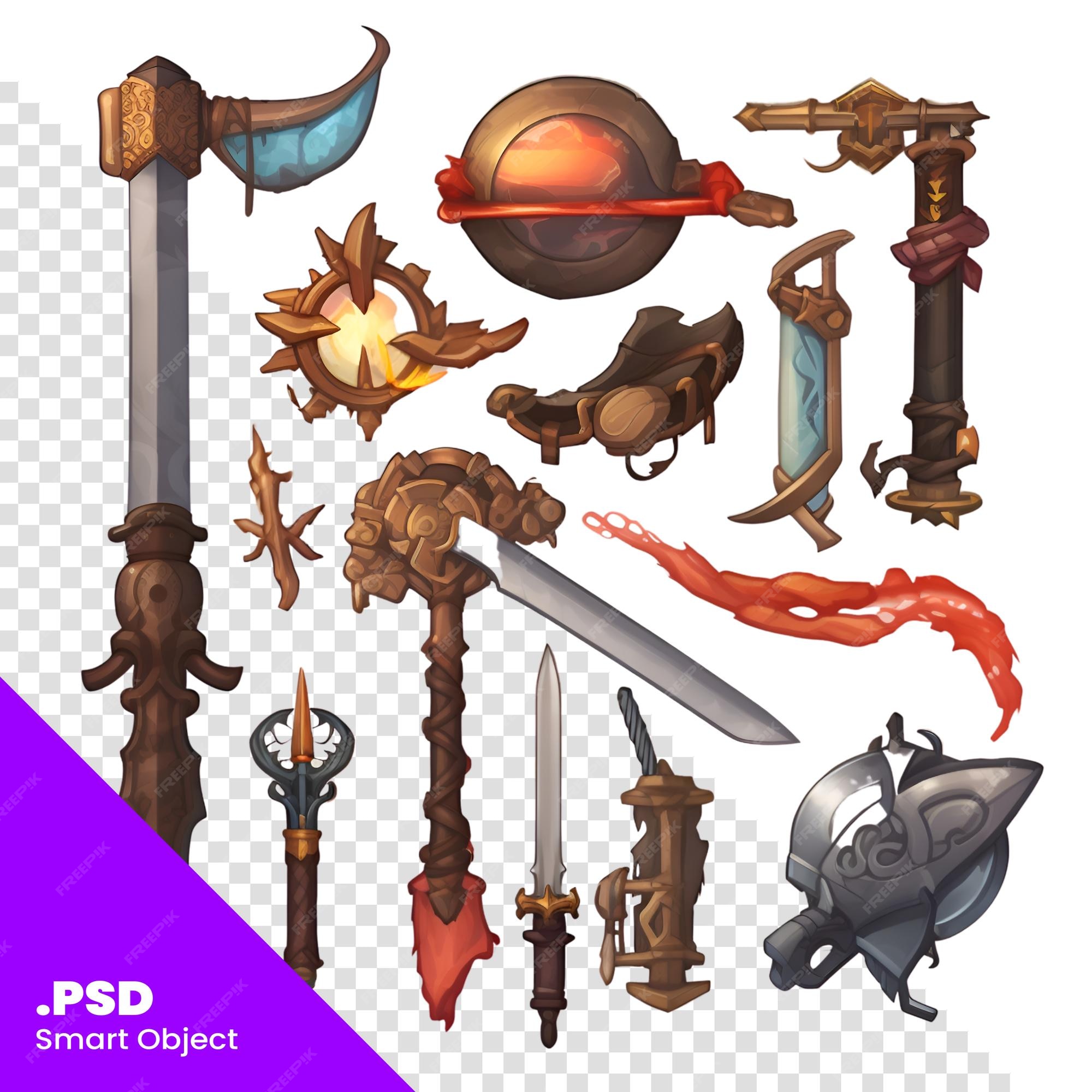 Conjunto de armas e armaduras medievais. ilustração dos desenhos ... Conjunto de armas e armaduras medievais. ilustração dos desenhos ...