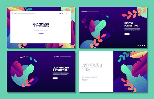 Conjunto de maquete de modelo de web de negócios | PSD Premium Conjunto de maquete de modelo de web de negócios | PSD Premium
