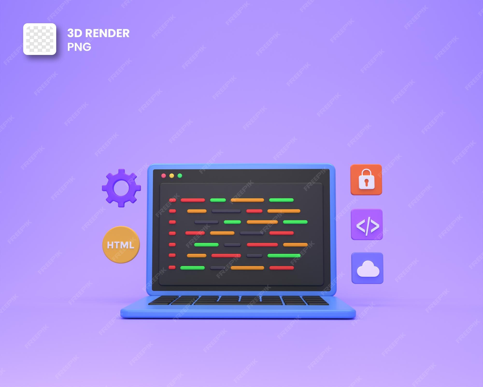 Développement Web 3d Ou Développement De Logiciels Ou Conception Web Codage Et Programmation ...