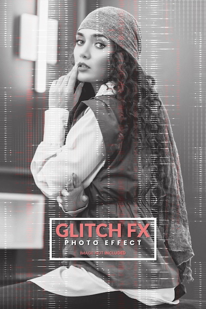 Efeito photoshop glitch glitch | PSD Premium Efeito photoshop glitch glitch | PSD Premium
