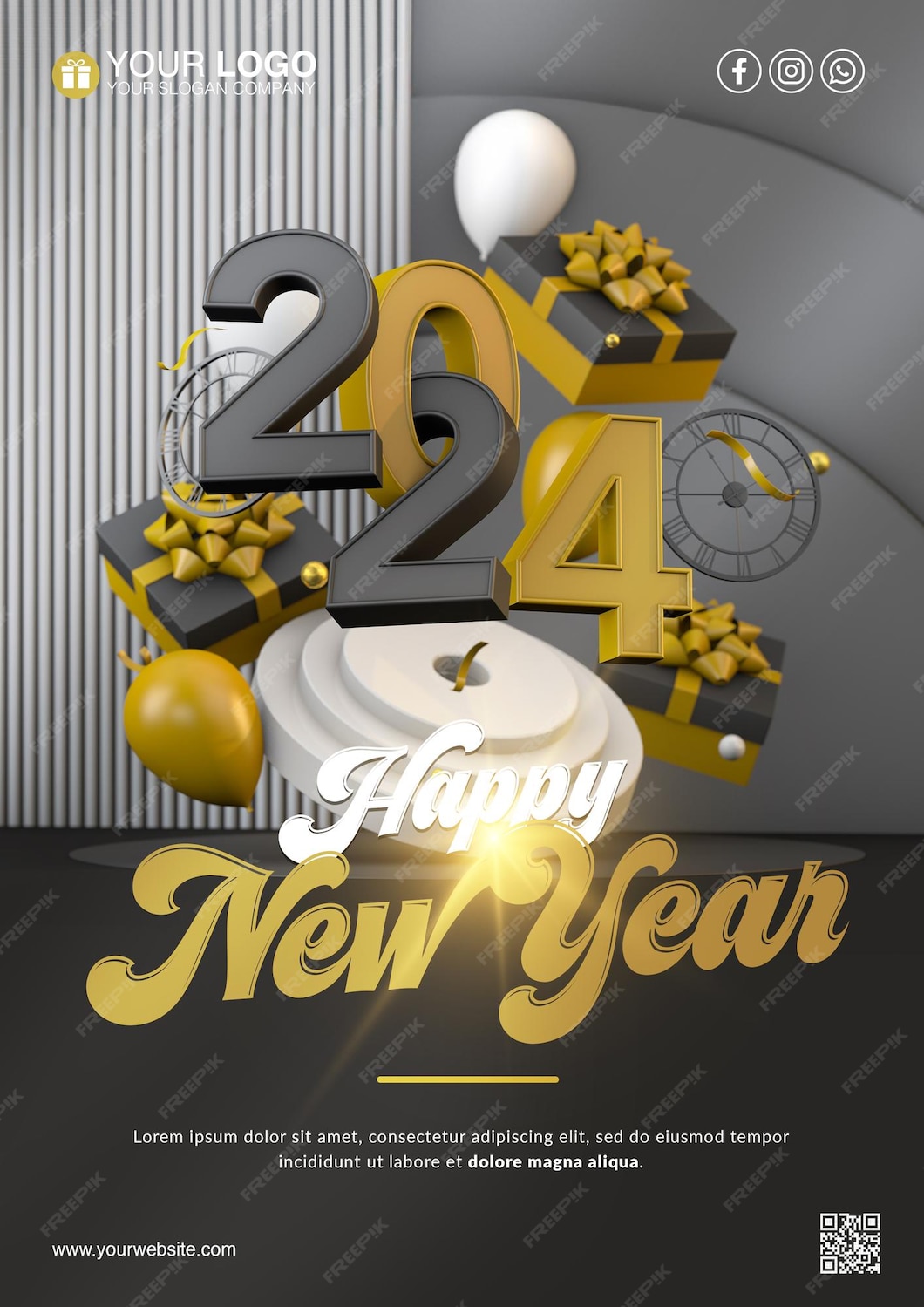 Feliz año nuevo tarjeta volante un concepto de año 2024 | Archivo PSD ... Feliz año nuevo tarjeta volante un concepto de año 2024 | Archivo PSD ...