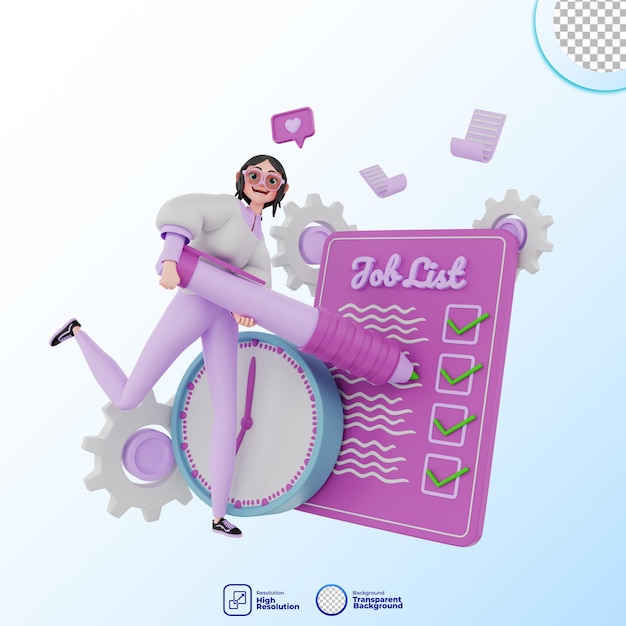 Ilustração de gerenciamento de tempo de renderização 3d | PSD Premium Ilustração de gerenciamento de tempo de renderização 3d | PSD Premium