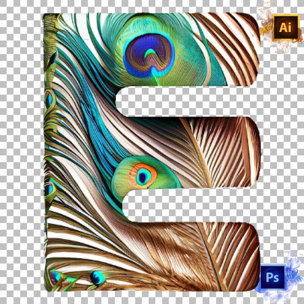 Lettre De L'alphabet élégante A à Z Plume De Paon Lettre Design E | PSD ... Lettre De L'alphabet élégante A à Z Plume De Paon Lettre Design E | PSD ...