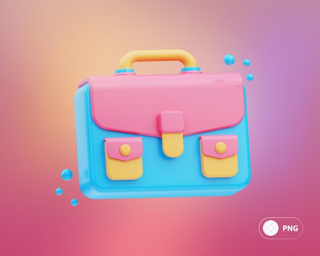 Mala De Aprendizagem Ferramentas Escolares Ilustração 3d Psd Premium