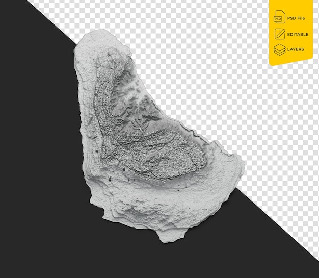 Mapa Da Bandeira De Barbados Relief Sombreado Cor Altura Mapa Em Fundo