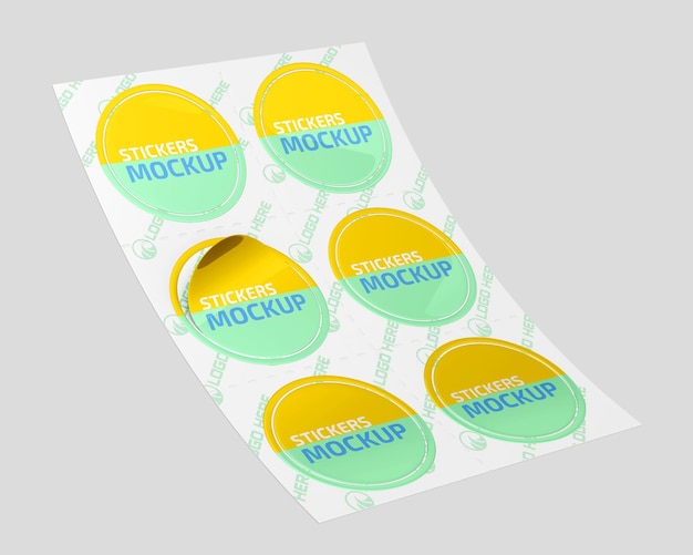 Modelo de adesivo de círculo | PSD Premium Modelo de adesivo de círculo | PSD Premium
