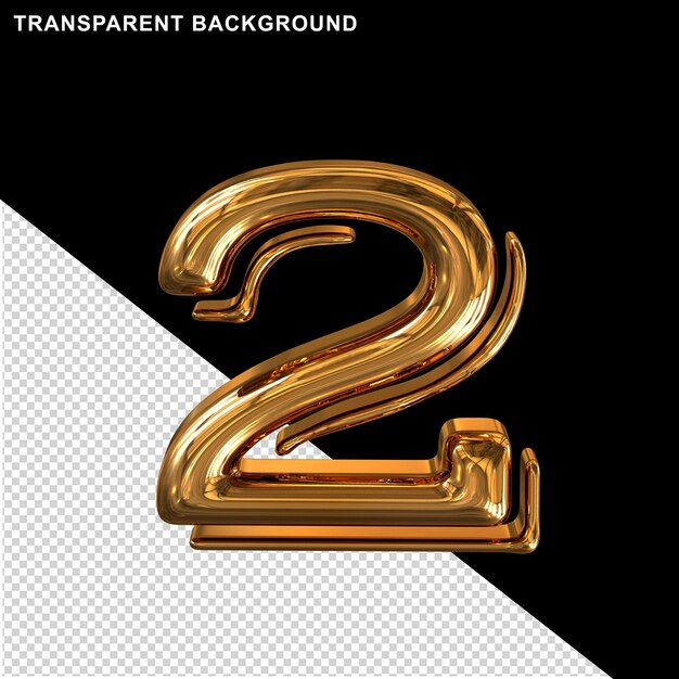 Número de oro 2 | Archivo PSD Premium Número de oro 2 | Archivo PSD Premium